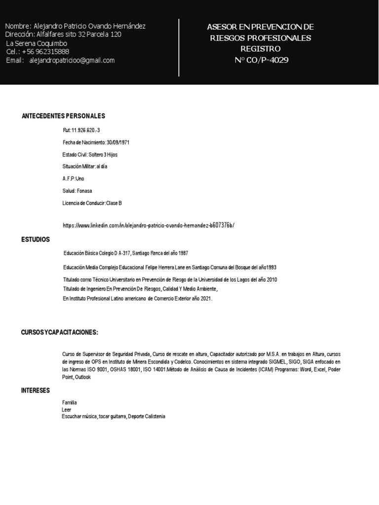 Alejandro Ovando - APR | PDF | Minería