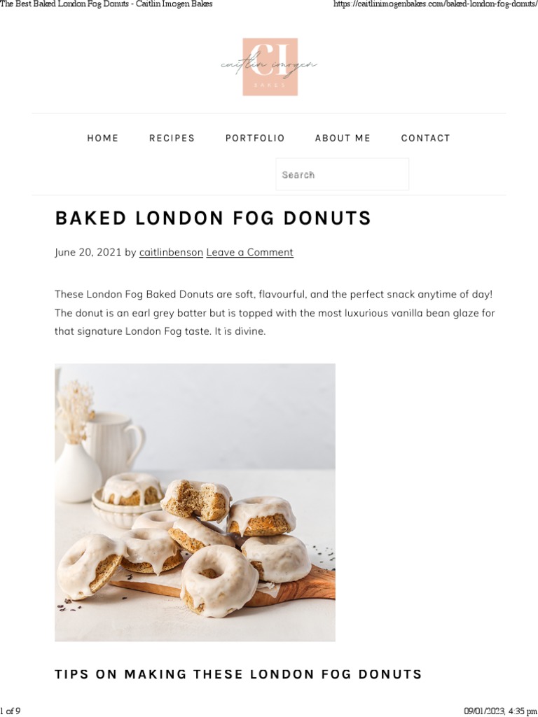 The Best Baked London Fog Donuts - Caitlin Imogen Bakes | PDF ...