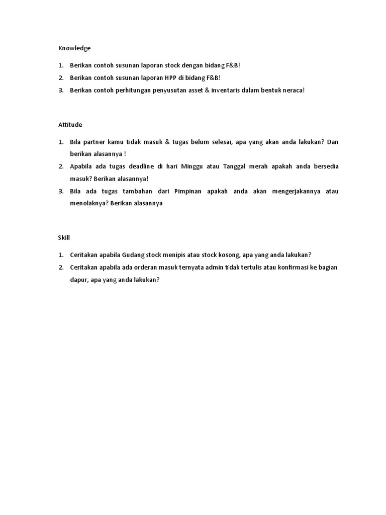 Soal Interview | PDF