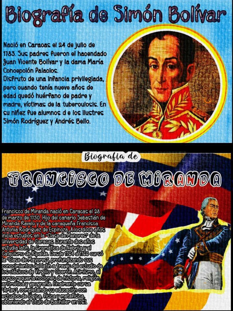 Francisco Miranda y Simon Bolivar, HISTORIA EN IMAGENES COLOREADO | PDF