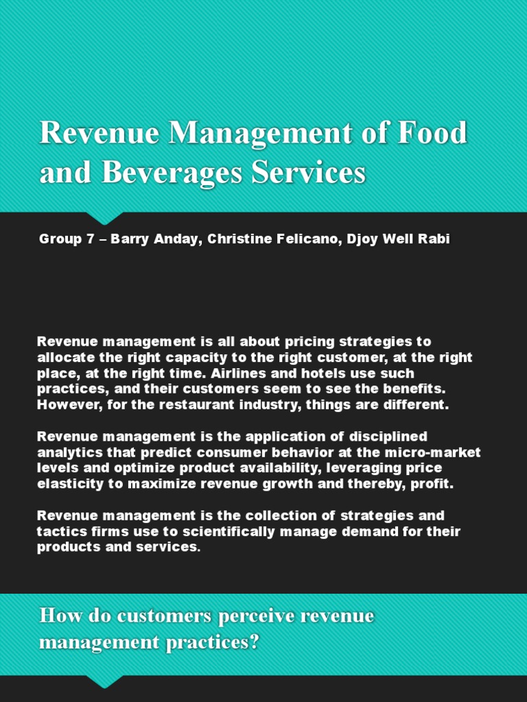 Restaurant Revenue Management Guide | PDF | Restaurants | Menu