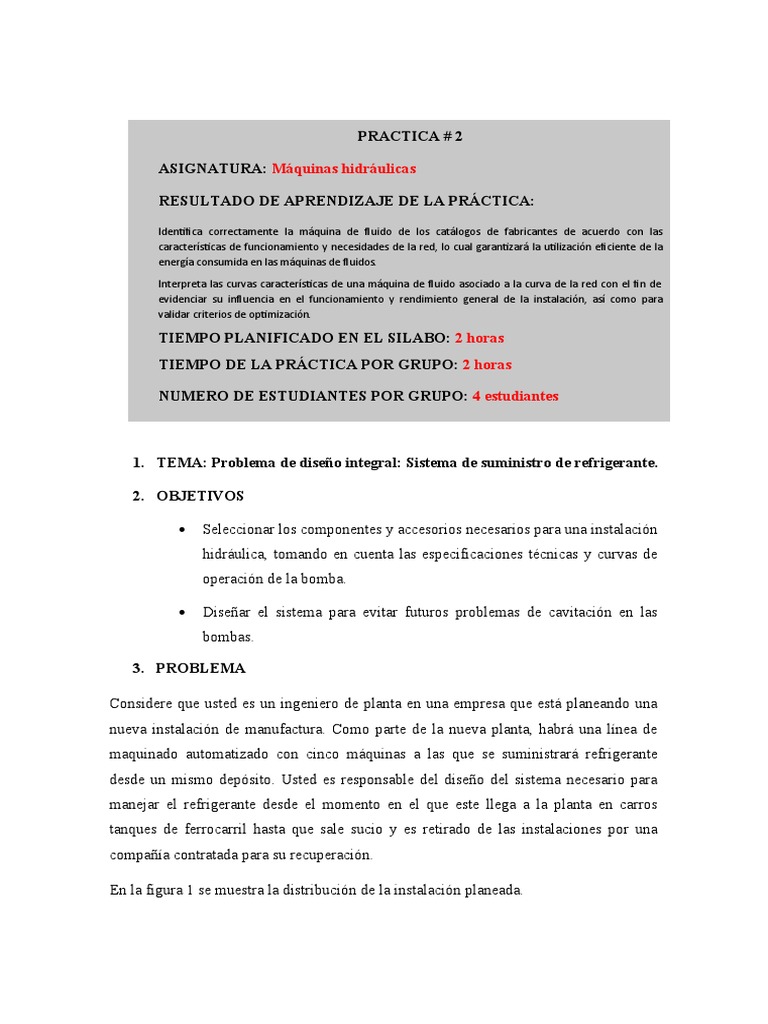Práctica 2. Diseño Integral de Un Sistema de Bombeo | PDF | Bomba | Tanques