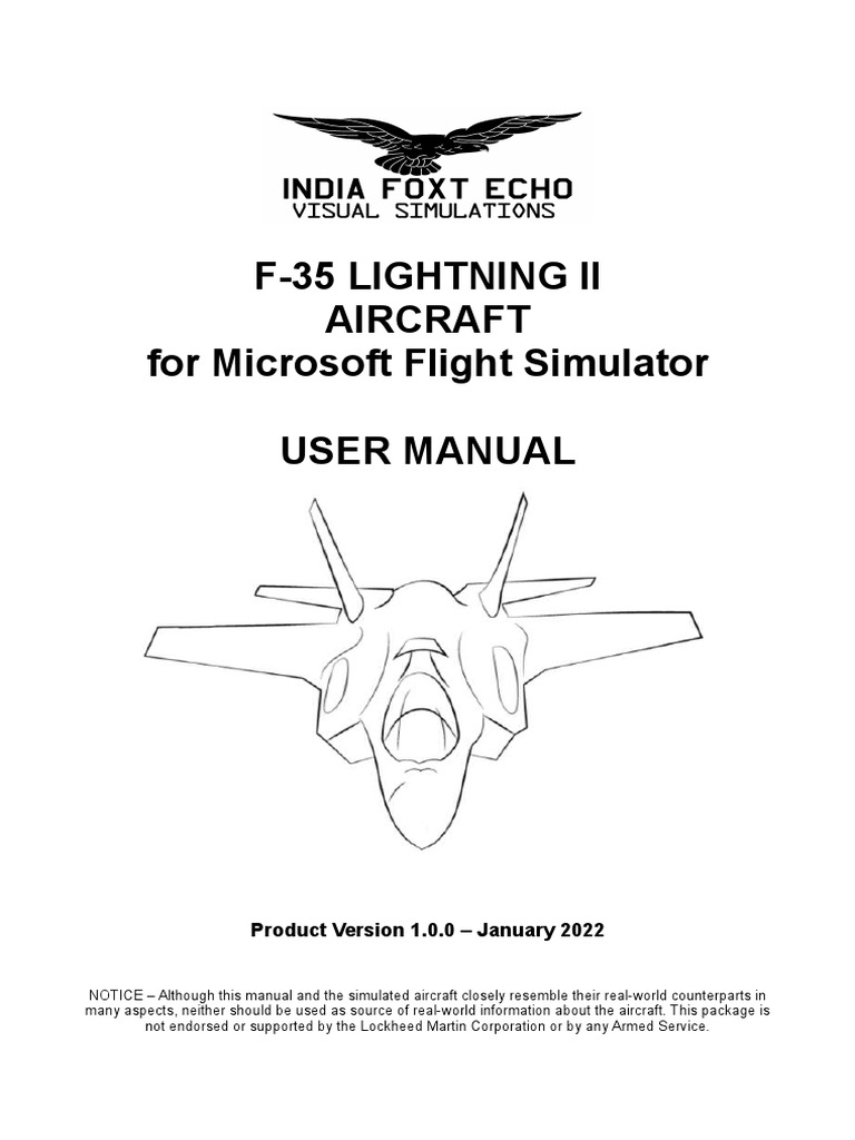 Indiafoxtecho f35 Msfs User Guide 76797d | PDF | Lockheed Martin F 35 ...