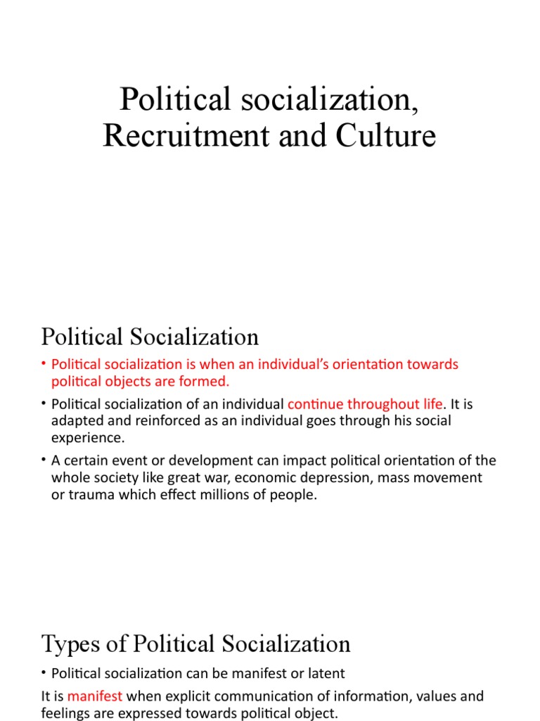 Understanding Political Socialization | PDF | Socialization | Attitude ...