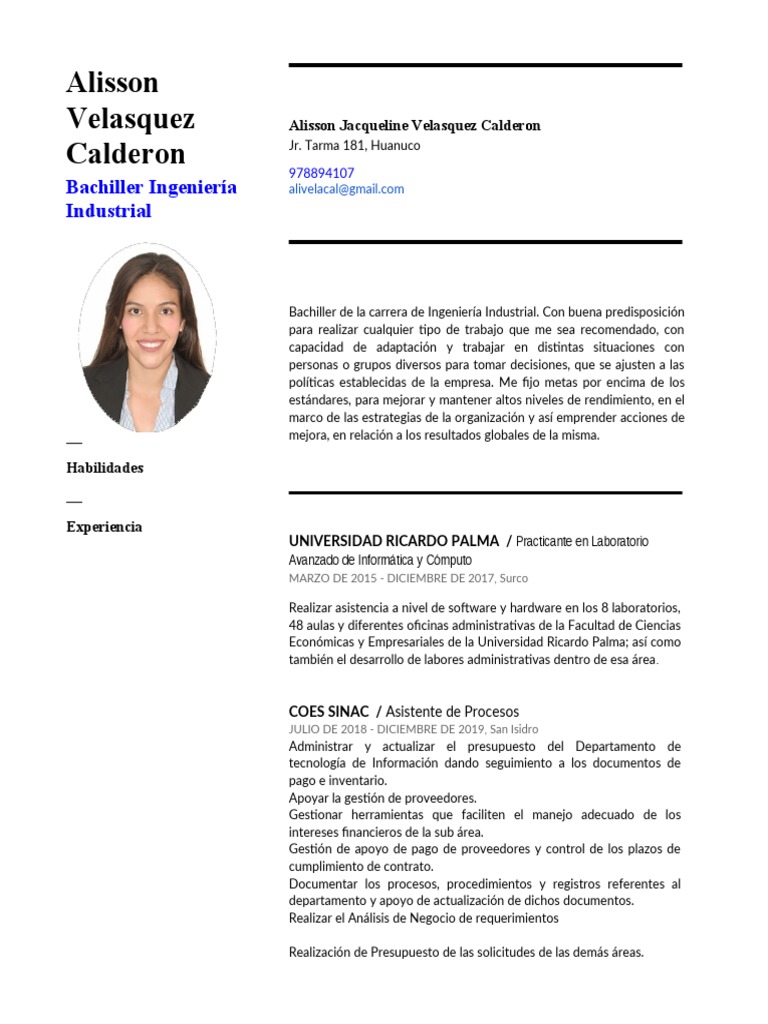 CV Alisson Velasquez | PDF