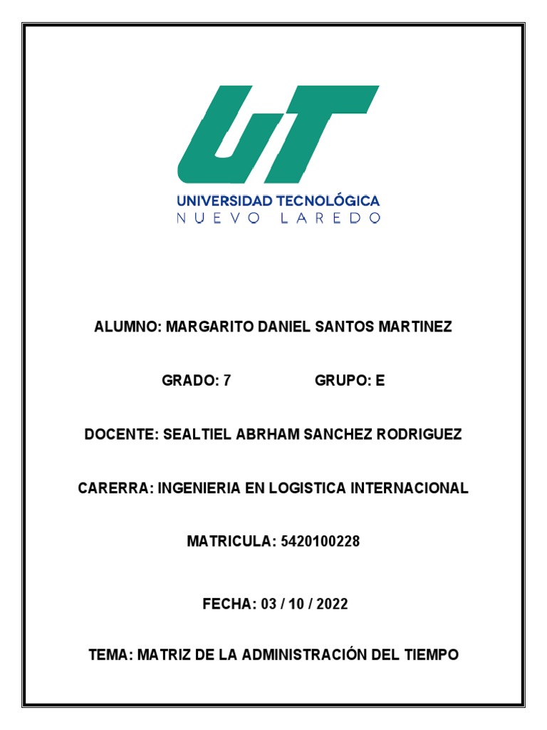 Matriz de La Administración Del Tiempo | PDF