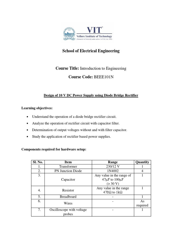 Engineering Students: Power Supply Design | PDF | Rectifier | Power Supply