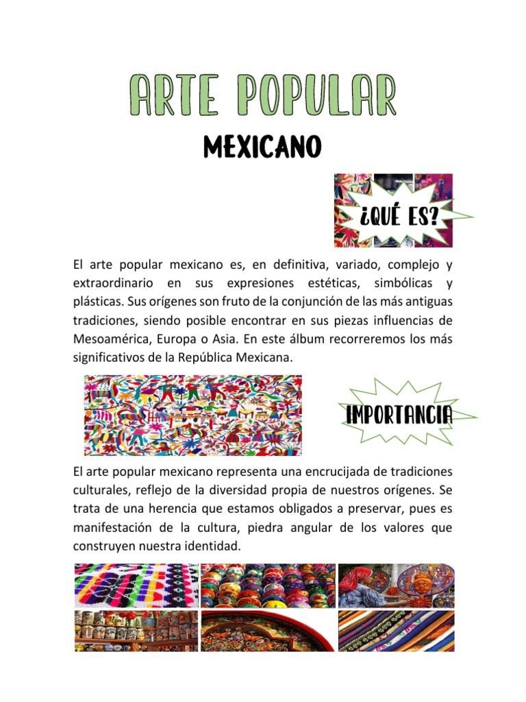 Definición y ejemplos de arte popular mexicano | PDF
