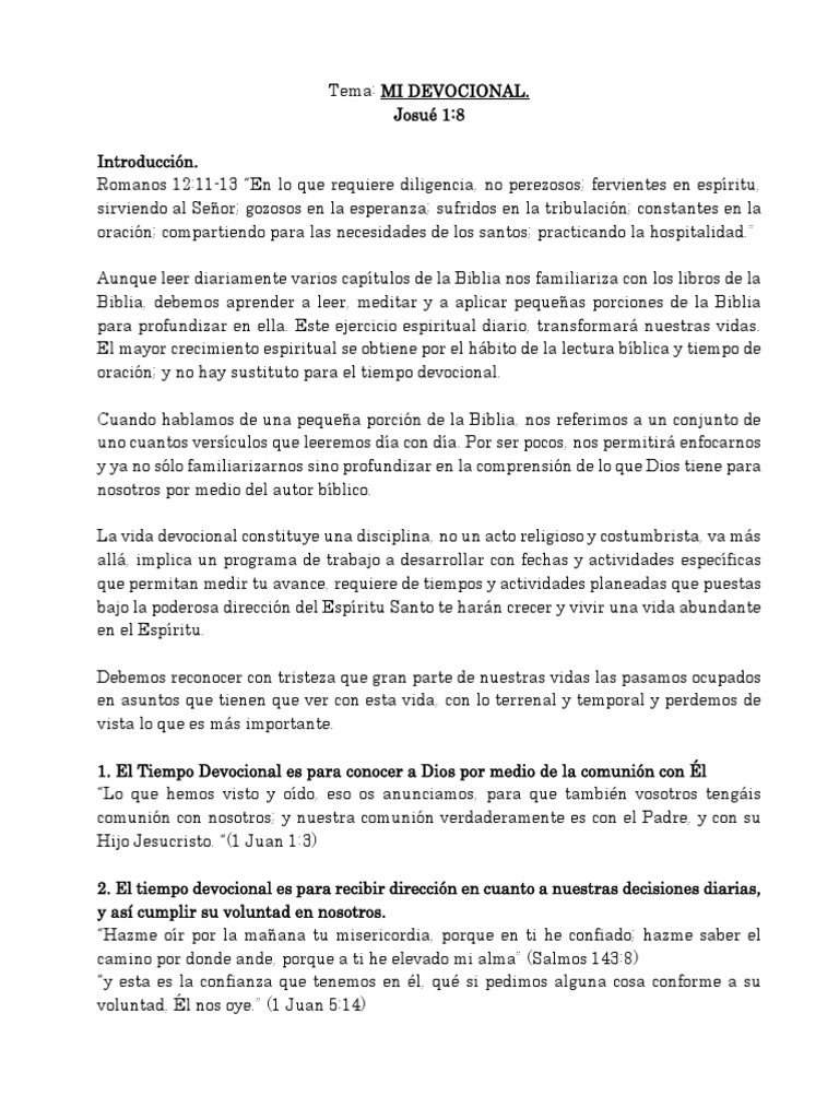 Mi Devocional Personal PDF | Descargar gratis PDF | Oración | eucaristía