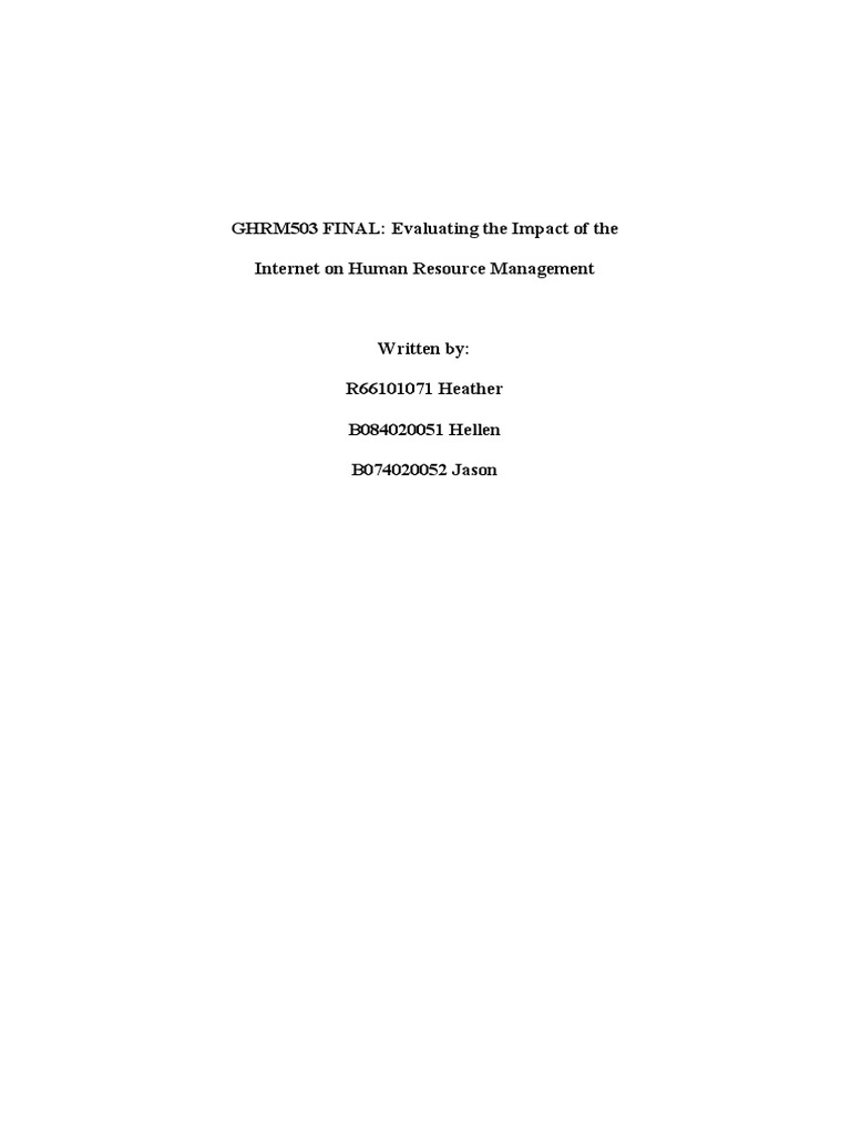 GHRM503 Final - G7 | PDF | Cloud Computing | Recruitment