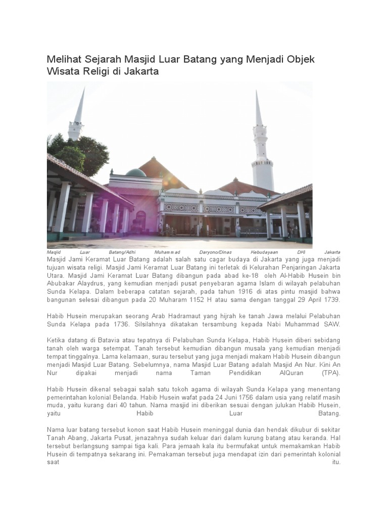Sejarah Masjid Jami Keramat Luar Batang | PDF | Agama & Spiritualitas
