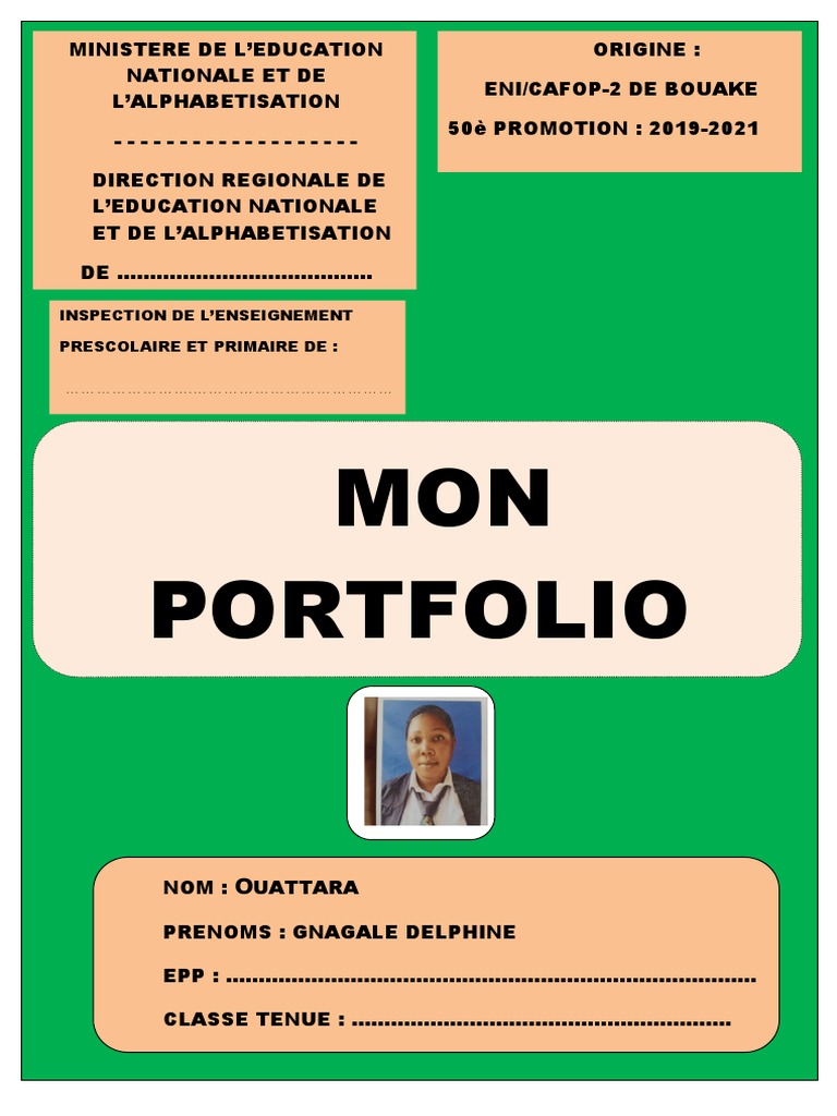 Portfolio De L élève Maître 1ère Année Pdf Pédagogie