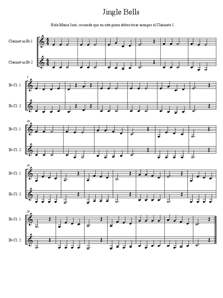 Jingle Bells Dos Clarinetes | PDF