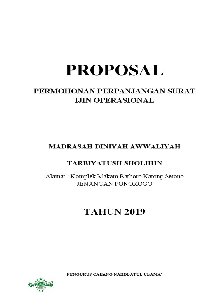 Contoh Proposal Ijop 2019 Mdts | PDF | Karier & Perkembangan