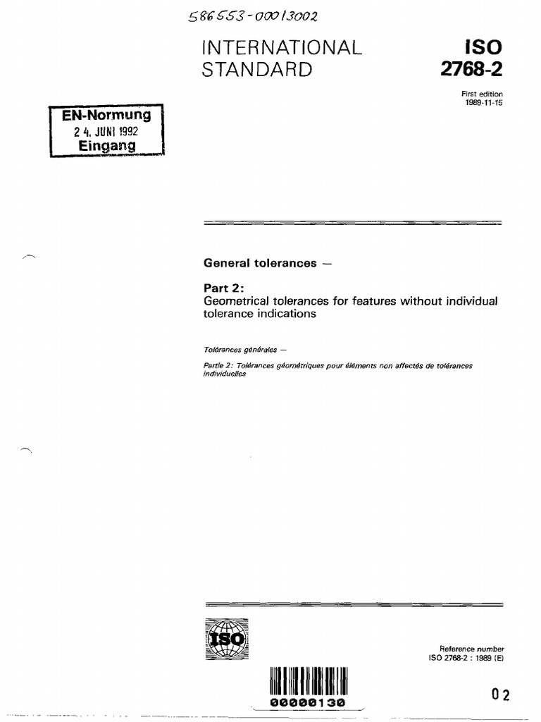 ISO 2768-2 - 1989 General Tolerances | PDF | Engineering Tolerance ...