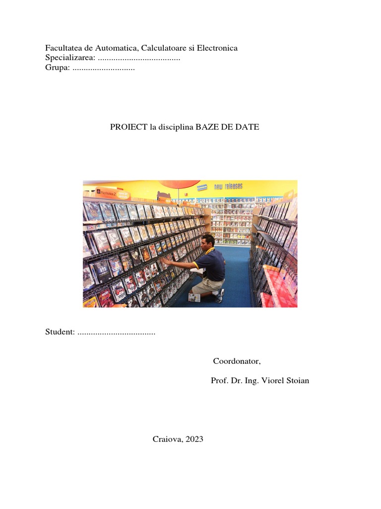 Exemplu de Proiect BD | PDF
