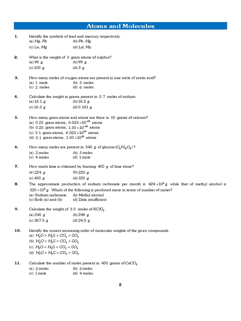 Atoms and molecules | PDF