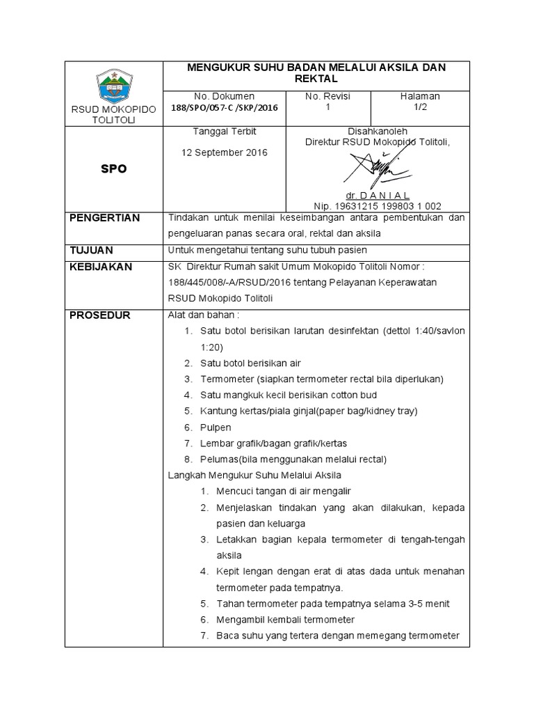 Spo Mengukur Suhu Badan Melalui Aksila Dan Rektal | PDF | Sains ...