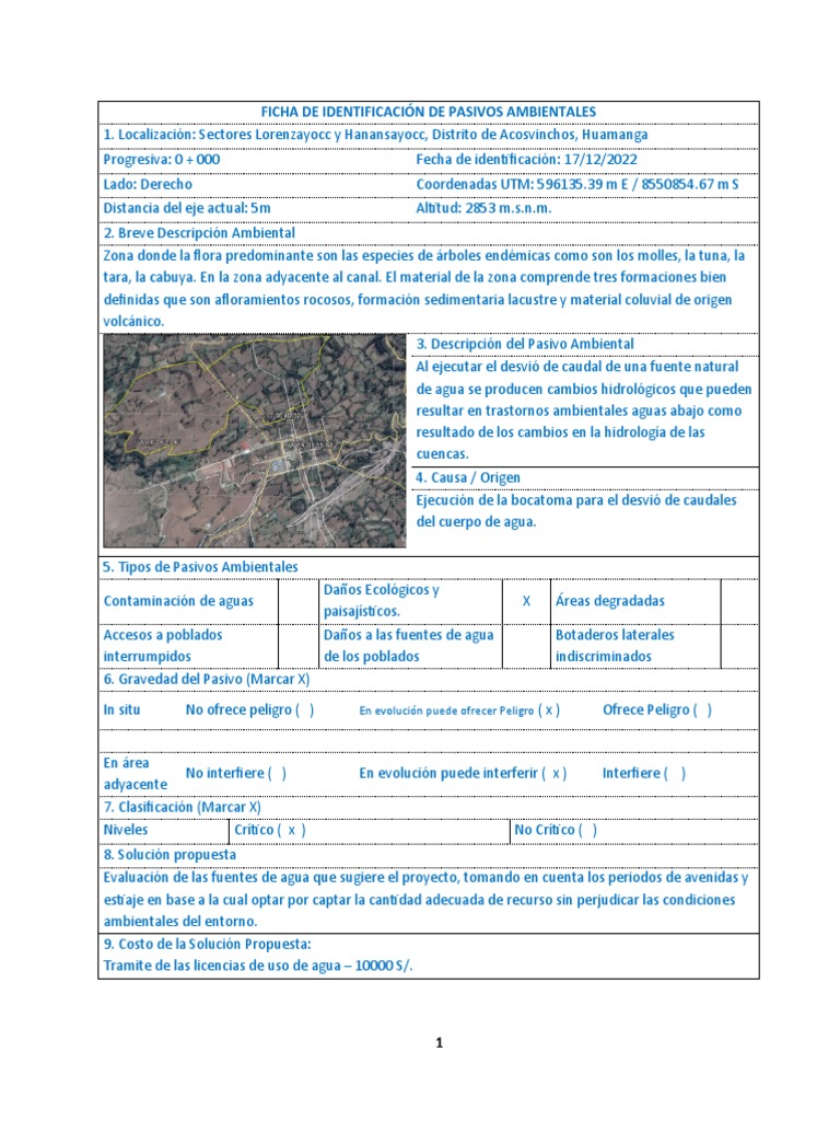 Pasivos Ambientales 1 | PDF | Agua | Entorno natural