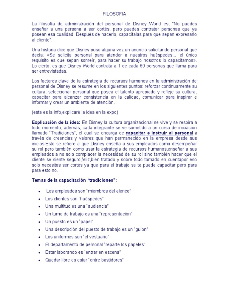 Disney | PDF | Gestión de recursos humanos | Walt Disney