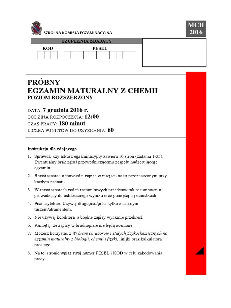 OKE Kraków - 7 Grudnia 2016 - Arkusz | PDF