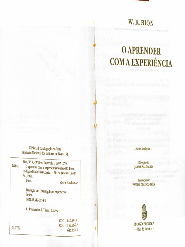 Bion - O Aprender Com A Experiência - Cap 1 | PDF