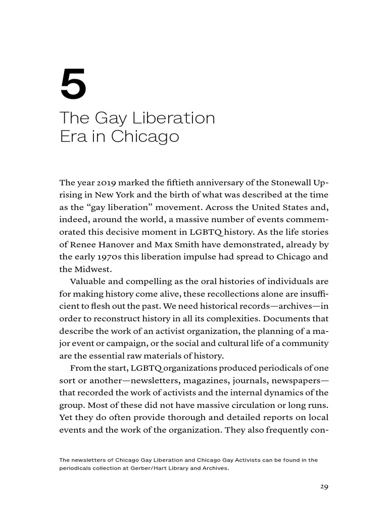The Gay Liberation Era in Chicago | PDF | Lgbt | LGBTQIA+ Studies