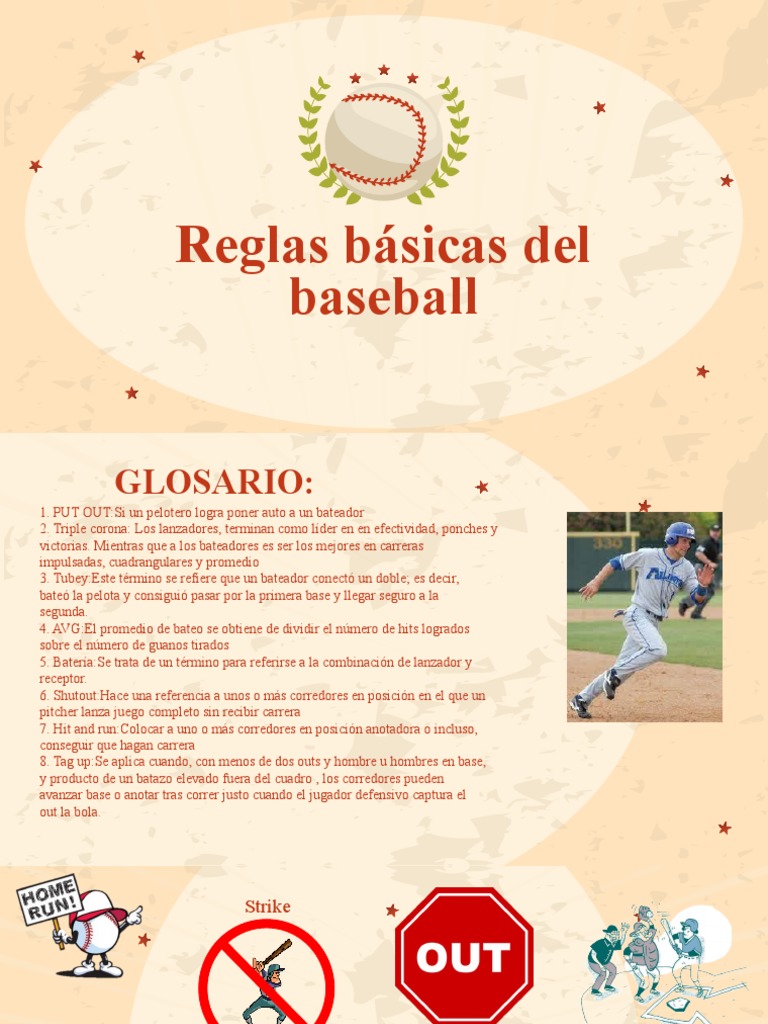 Reglas Básicas Del Baseball | PDF | Lanzador | Posiciones de Béisbol