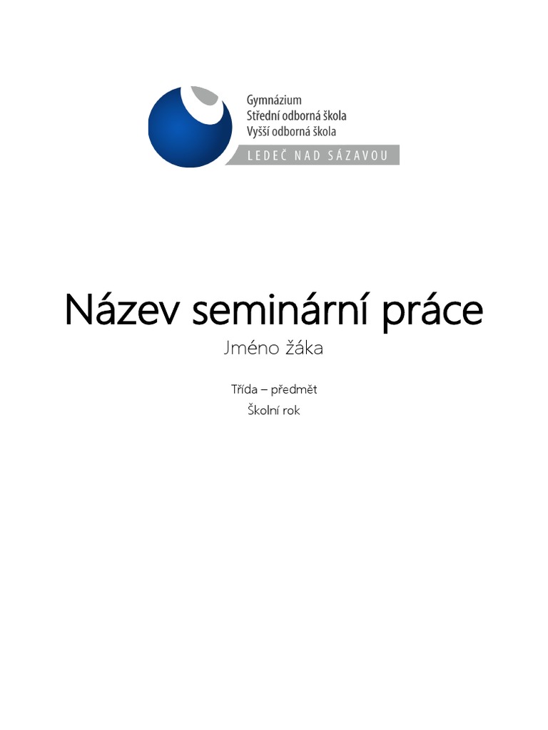 Sablona Seminarni Prace | PDF