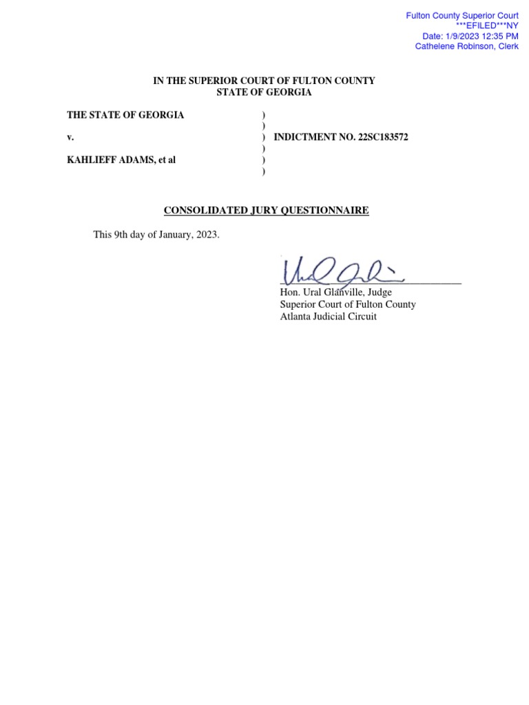 Fulton County Juror Questionnaire | PDF | Popular Culture & Media ...