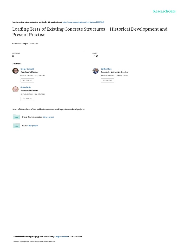 Loading Tests Of Existing Concrete Structures Pdf Reinforced Concrete Bridge