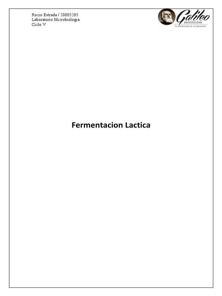 Fermentacion Lactica | PDF | Fermentación | Glucólisis