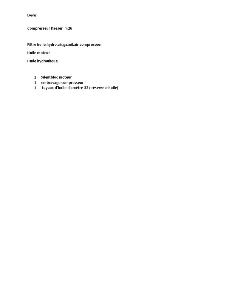 Compresseur Kaeser m26 | PDF