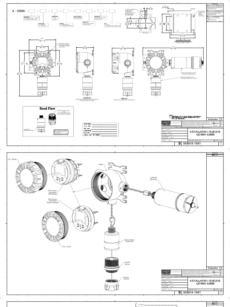 X5000 Gas Detector - Drawing-EN | Download Free PDF | Screw | Electricity