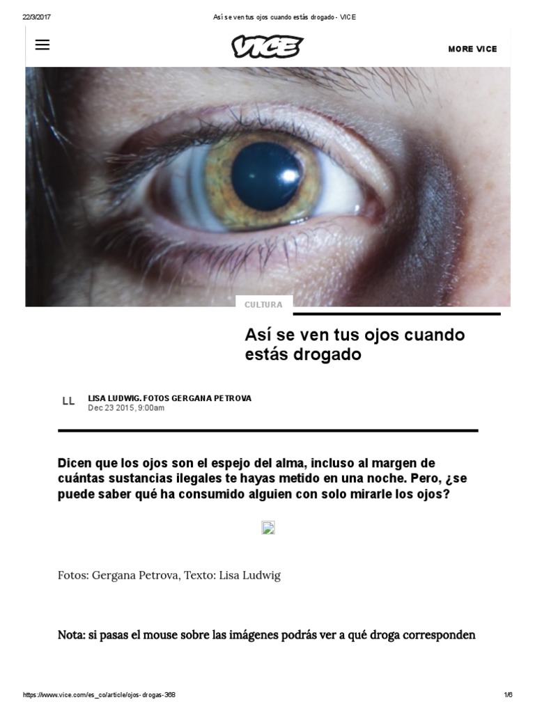 Así Se Ven Tus Ojos Cuando Estás Drogado | PDF