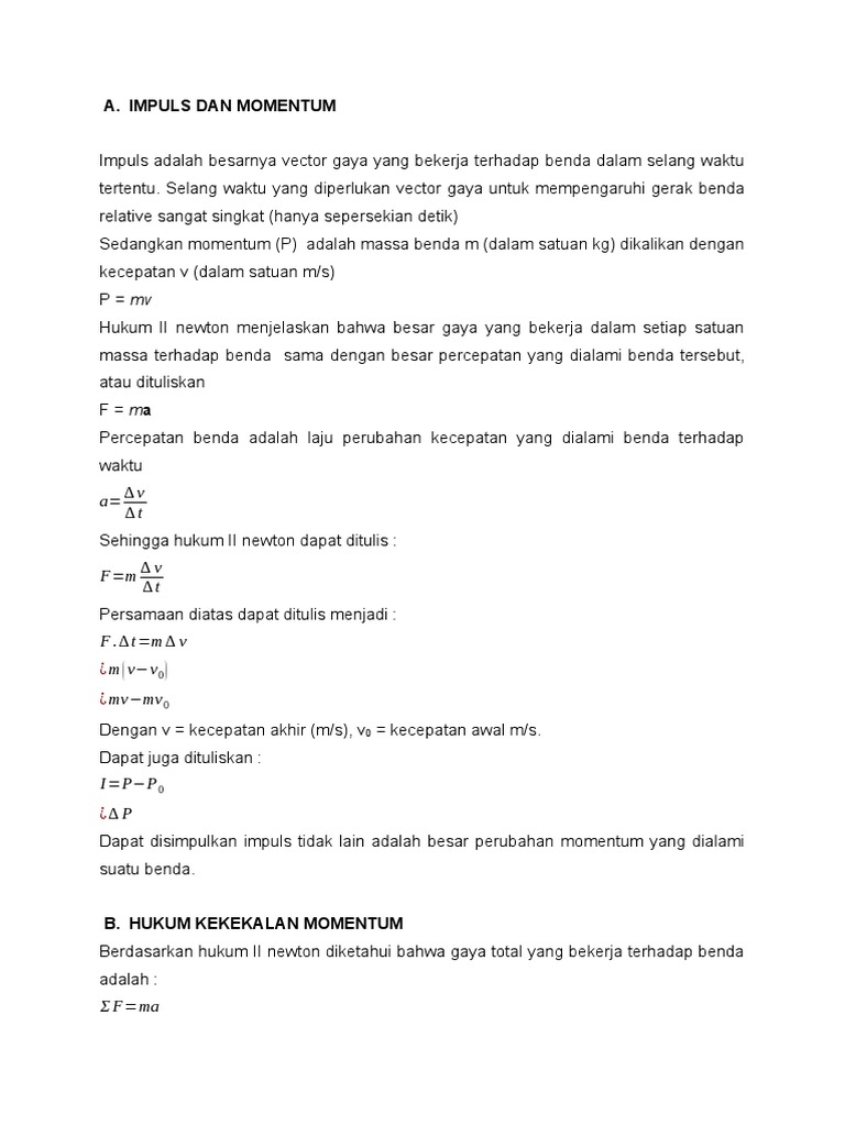 Impuls Dan Momentum | PDF