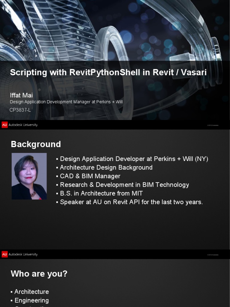 Cp3837 L Scripting Revitpythonshell Presentation Pdf Autodesk Revit Control Flow