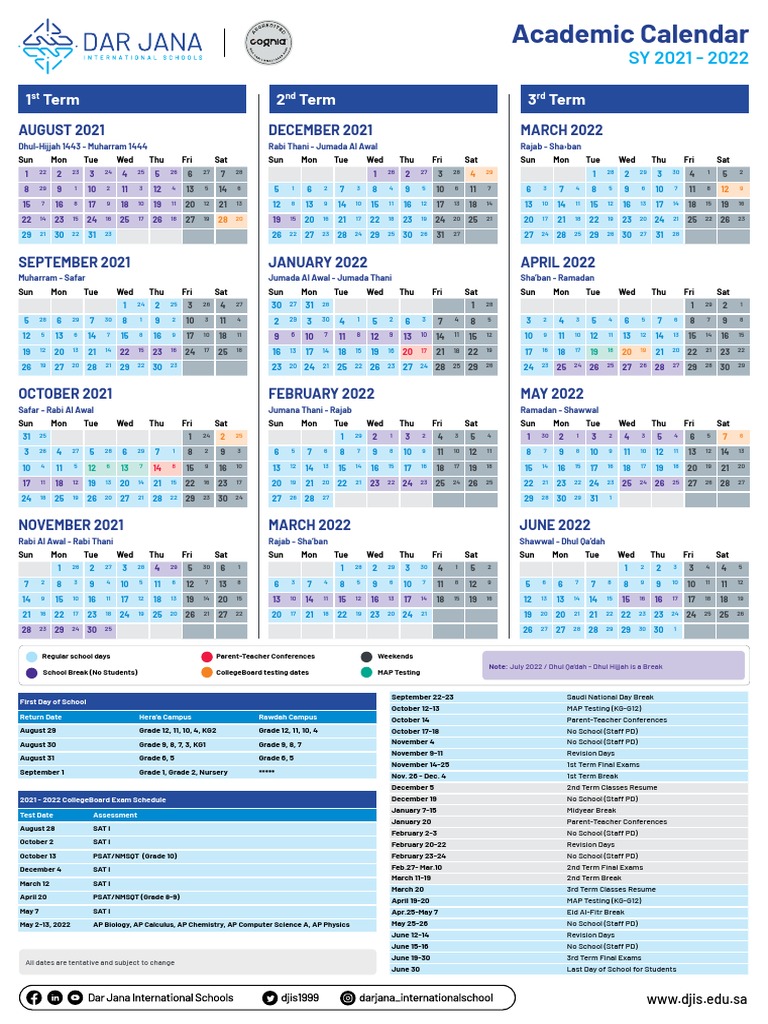 Academic Calendar 2021-2022 | PDF | Advanced Placement | Educational ...