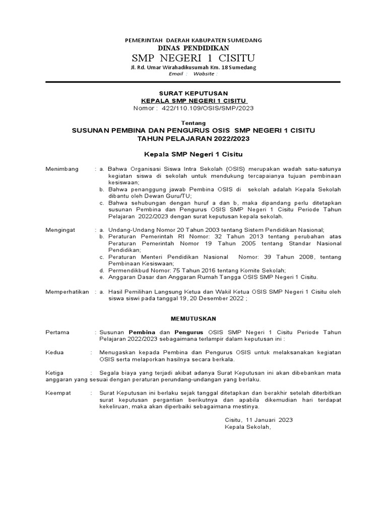 Surat Keputusan (SK) | PDF