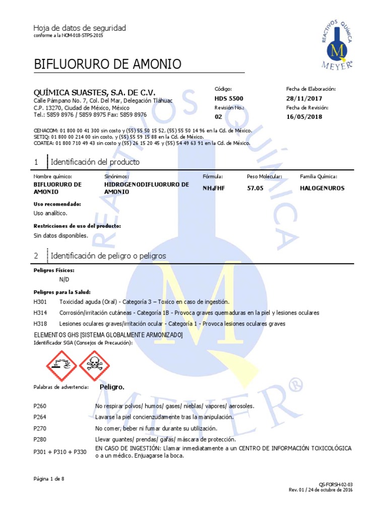 Bifluoruro de Amonio | PDF | Residuos | Contaminación