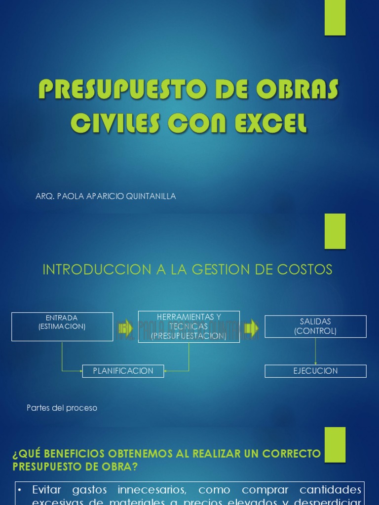 Presupuesto de Obras Civiles Con Excel | PDF | Presupuesto | Caballo de fuerza