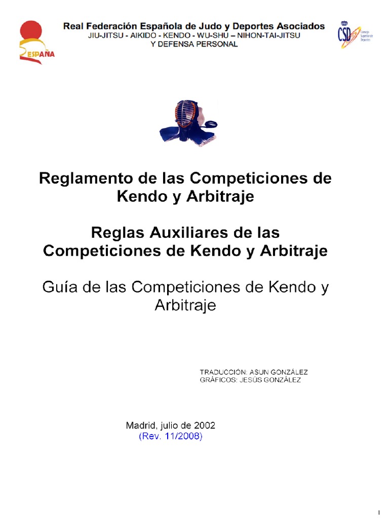 Reglamento de Competición y Arbitraje Internacional de Kendo | PDF