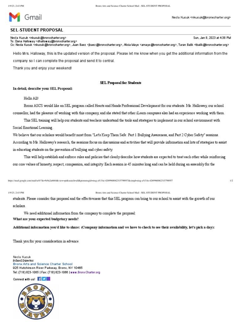 SEL Program Proposal for Bronx Students | PDF | Psychological Concepts ...