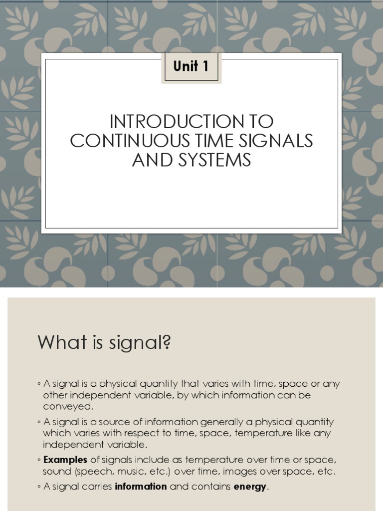 Introduction to Continuous Time Signals and Systems | PDF | Torque | Force