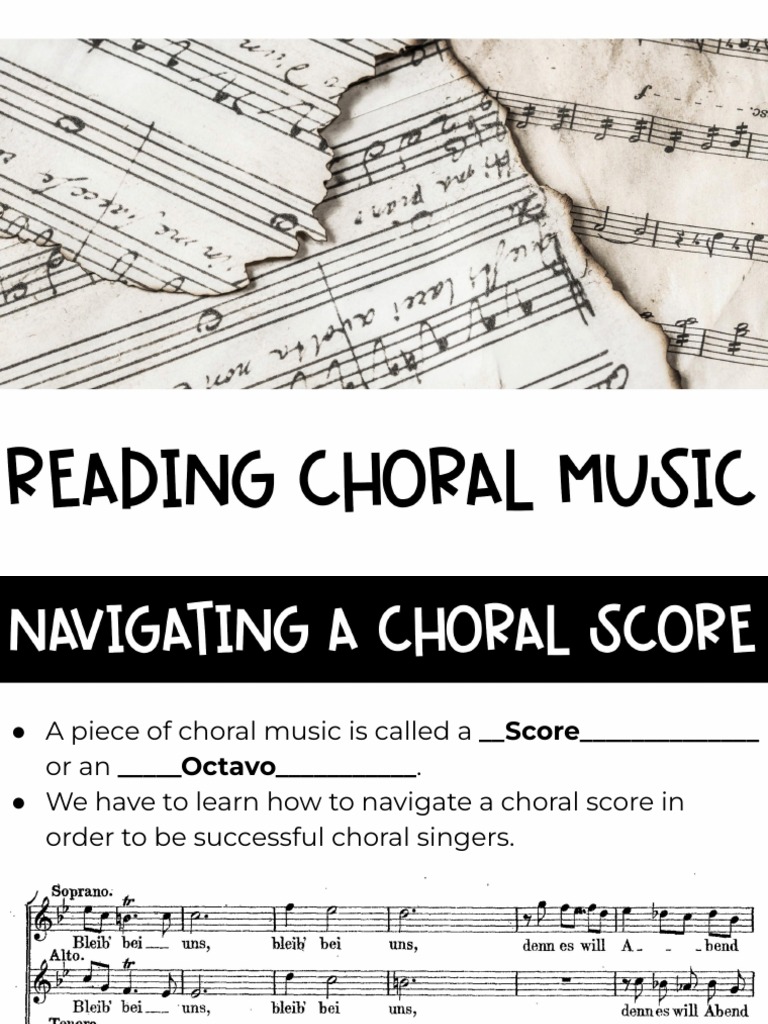 Reading A Choral Score - Filled in | PDF | Clef | Elements Of Music