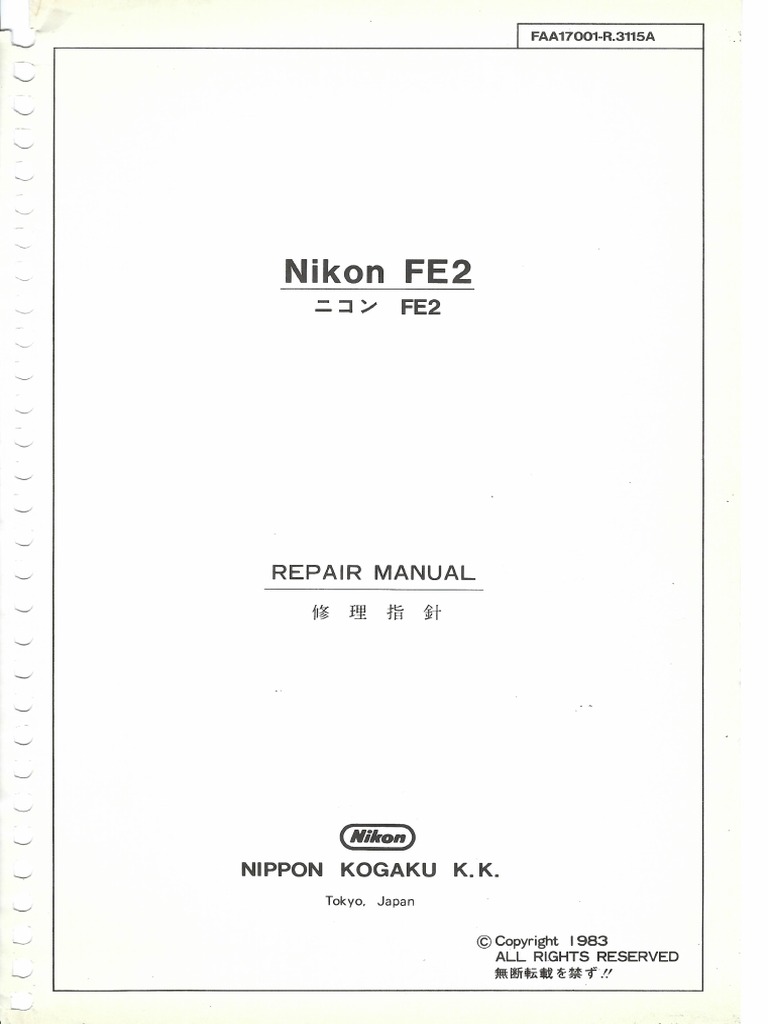 Service Manual Nikon FE2 | PDF