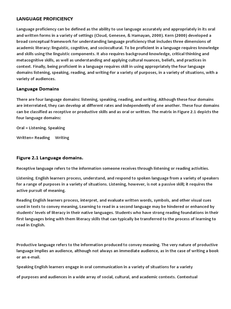 01.language Proficiency 0.2 | PDF | English As A Second Or Foreign ...