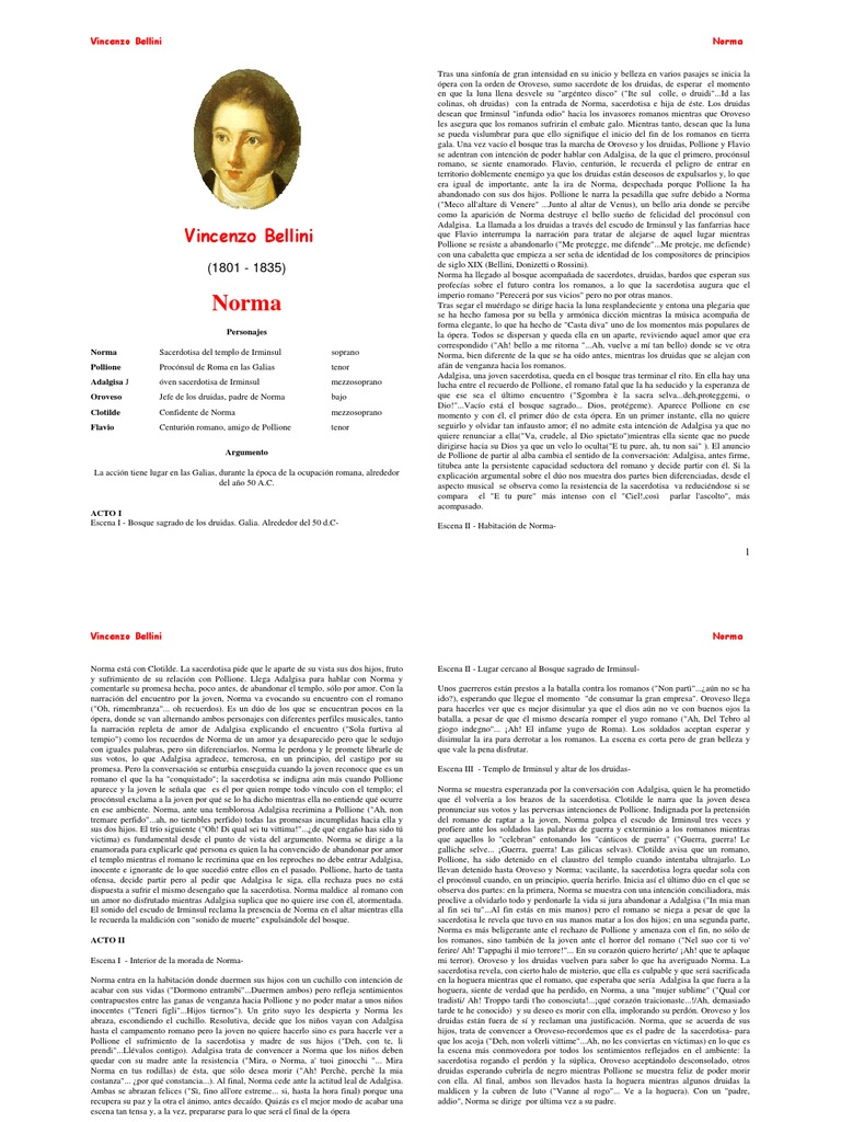Norma Vincenzo Bellini | PDF | Musica italiana | Ópera