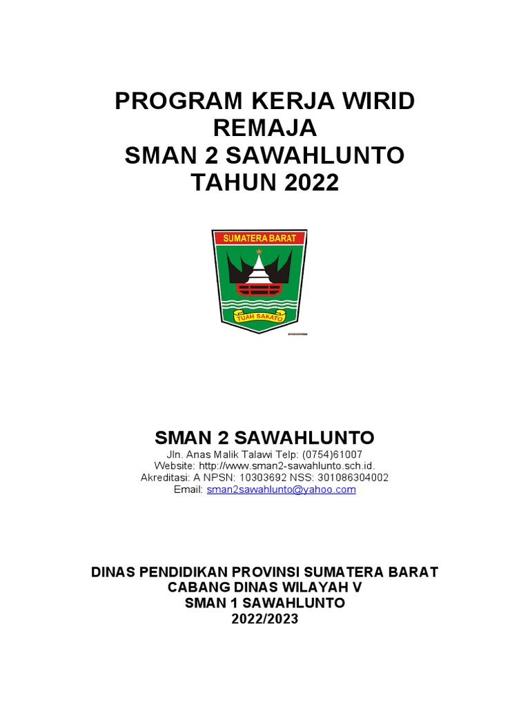 Program Wirid Remaja Sma 2 SWL | PDF | Karier & Perkembangan