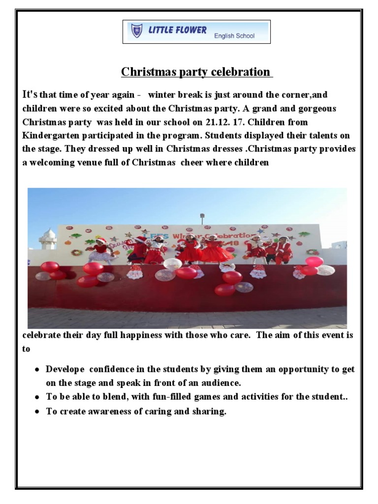 Christmas Party Celebration Report | PDF